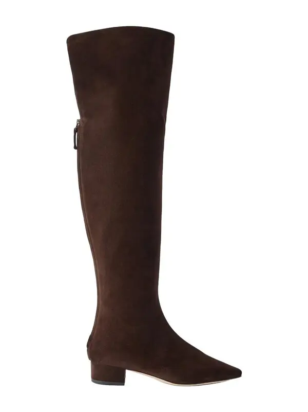 Manolo Blahnik Suede Over-the-knee Boots - Black