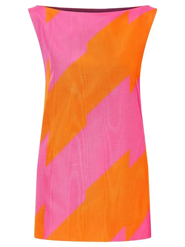Dries Van Noten Striped Cotton-blend Duchesse-satin Mini Dress - Orange