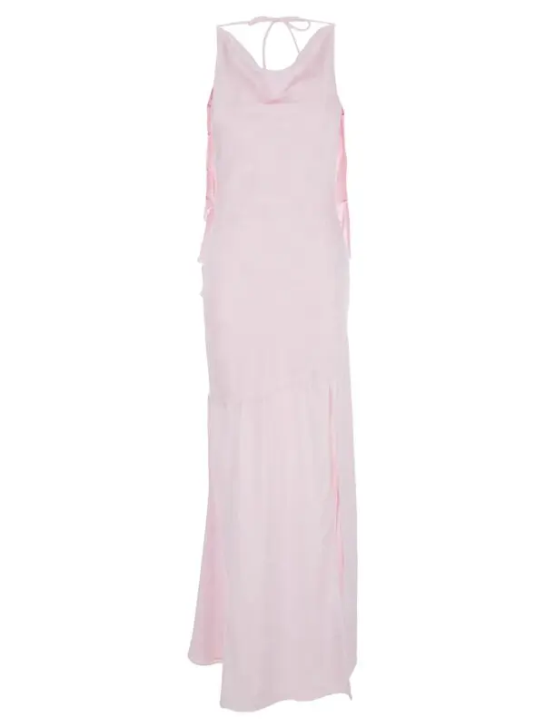 ROTATE BY BIRGER CHRISTENSEN Ruffled Floral Halterneck Maxi Dress - Pink
