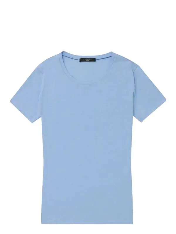 Max Mara Round Neck Short Sleeve T-shirt - Blue