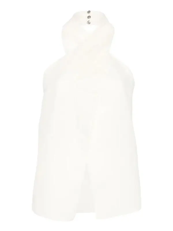 Patrizia Pepe Halter Neck Top With Pleated Details - White
