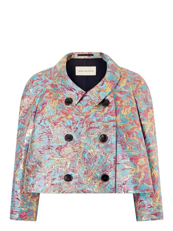 Dries Van Noten Double-breasted Floral Jacquard Jacket - Multicolor