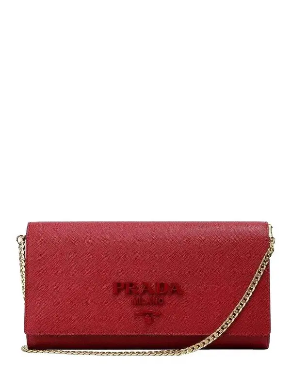 Prada Logo Shoulder Bag - Red