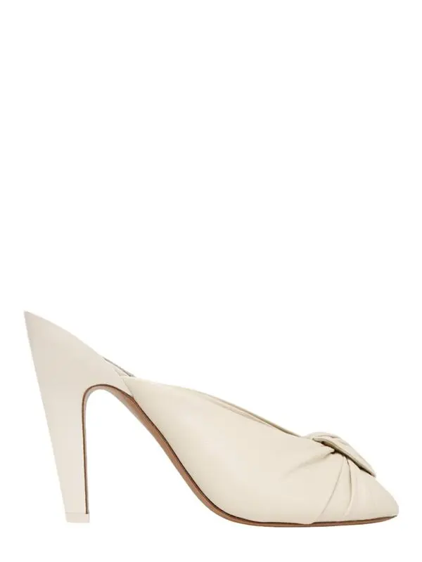 Chloé Suzie Knotted Heeled Mules - Soft Ivory