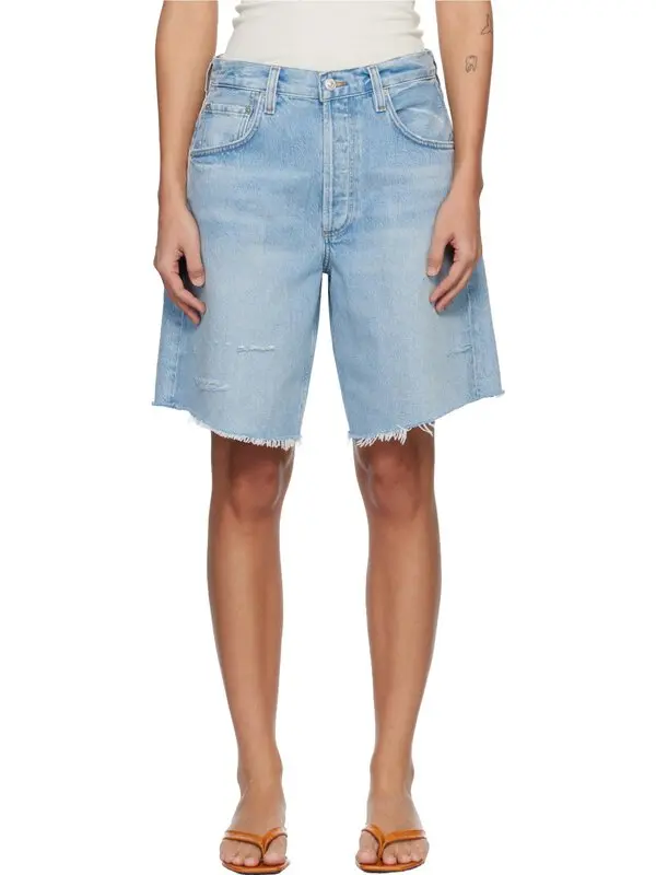 Citizens Of Humanity Ayla Long Denim Shorts - Light Indigo