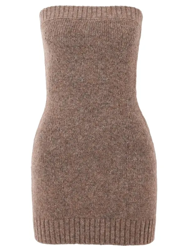 Cult Gaia Holland Wool-blend Mini Dress - Brown