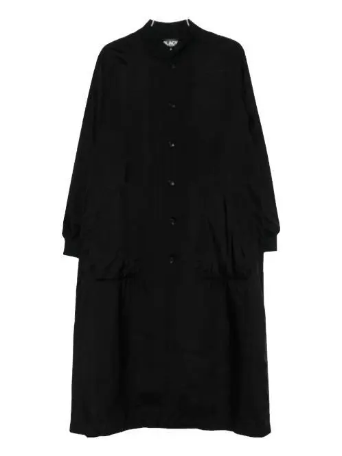 Comme Des Garçons Long Coat With Band Collar - Black