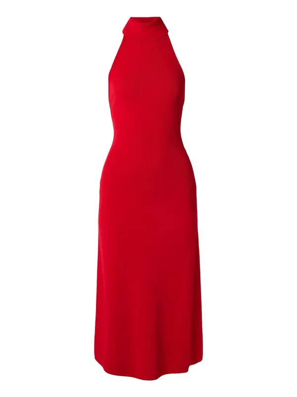 Cult Gaia Katara Knitted Backless Turtleneck Dress - Red