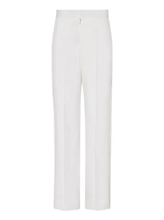 MAISON MARGIELA Wool Tuxedo Trousers - White