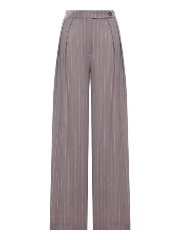 Dries Van Noten Pleated Pin-stripe Trousers - Gray