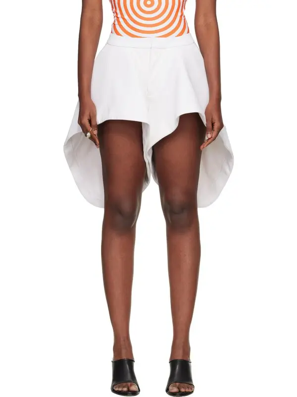 JEAN PAUL GAULTIER Cotton Twill Asymmetrical Shorts - Brown