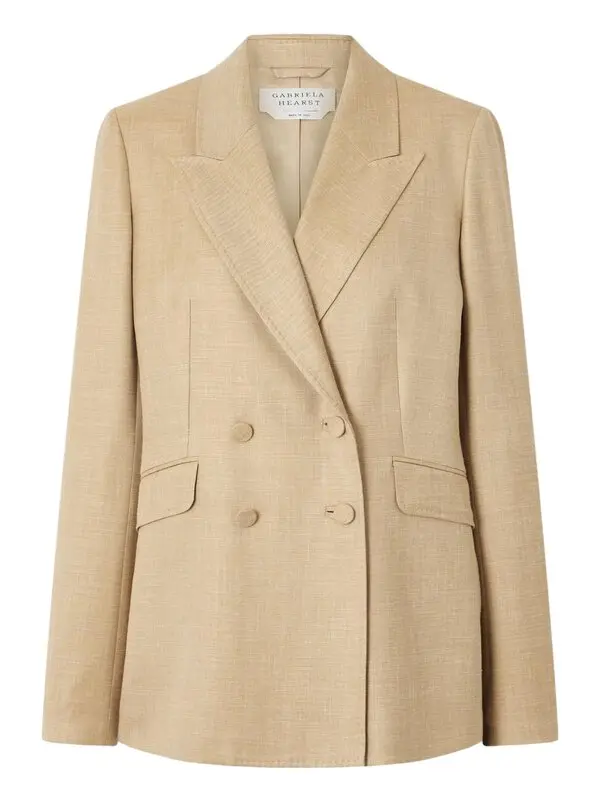 Gabriela Hearst Angela Double-breasted Blazer - Sand-colored