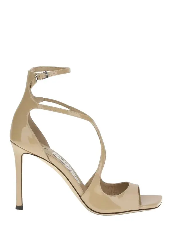 JIMMY CHOO Open Toe High Heel Sandals With Cutout Details - Nude