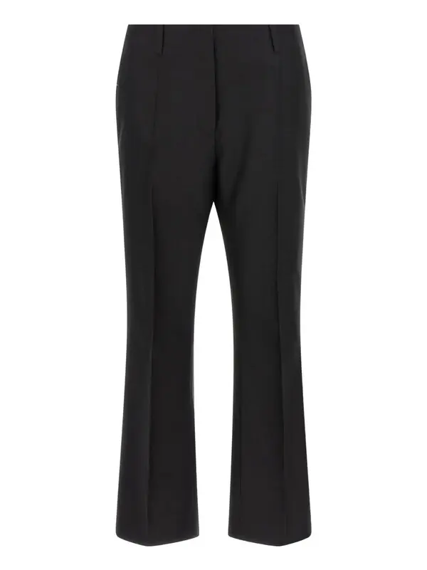 Dries Van Noten Cropped Tailored Trousers With Flared Legs - Black