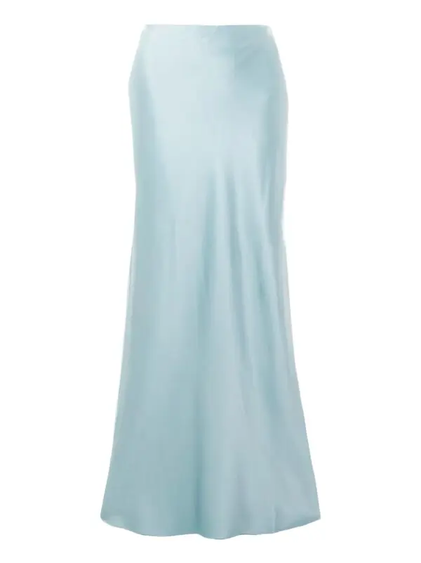 Cult Gaia Maxi Skirt In Silk-blend Satin - Blue