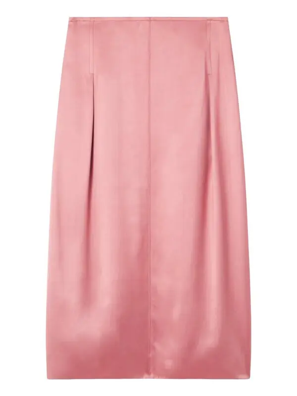 LANVIN Pleated Satin Midi Skirt - Pink