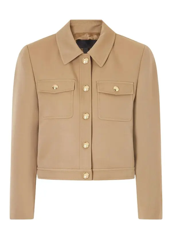 NILI LOTAN Edna Wool Gabardine Jacket - Nude
