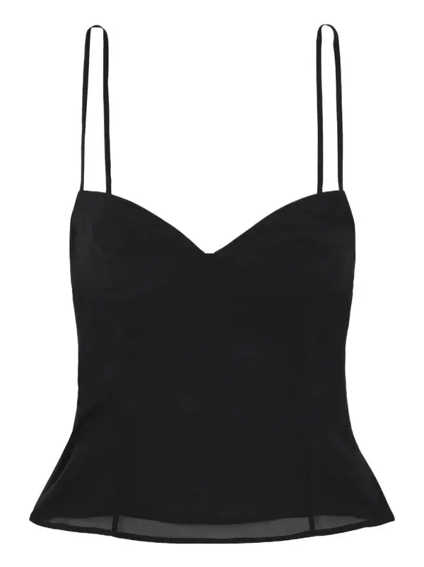 ST. AGNI Stretch Silk Voile Camisole - Black