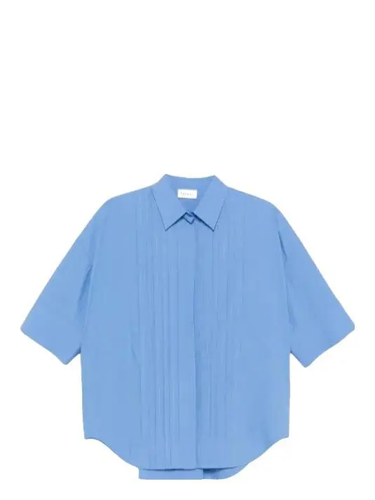 P.a.r.o.s.h Pleated Short Sleeve Shirt - Blue