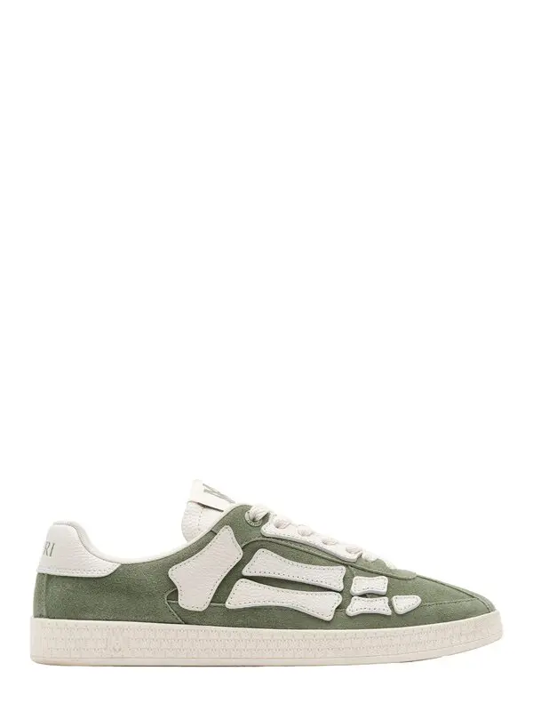 Amiri Pacific Bones Suede Low Top Sneakers - Olive