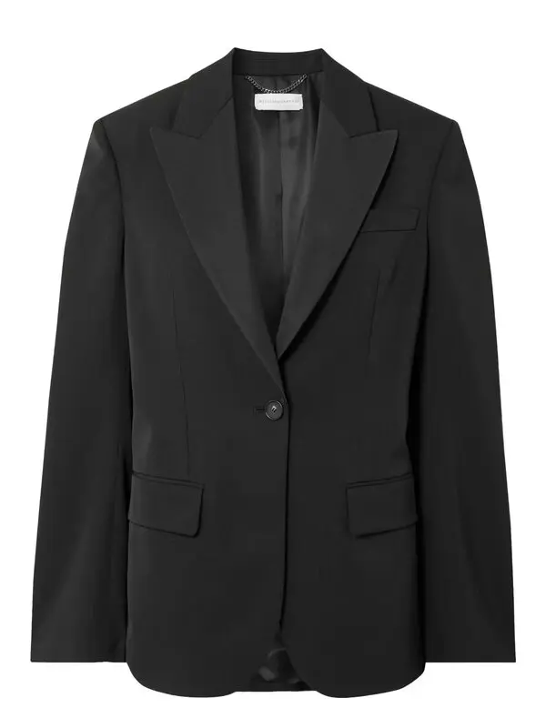 Stella McCartney Twill Blazer With Peak Lapels - Black