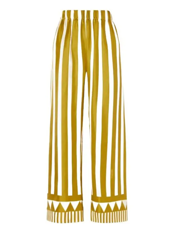 ERES Striped Silk-twill Straight-leg Pants - Brown