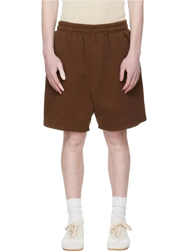 ENTIRE STUDIOS Standard Elastic Waistband Sweatshorts - Brown