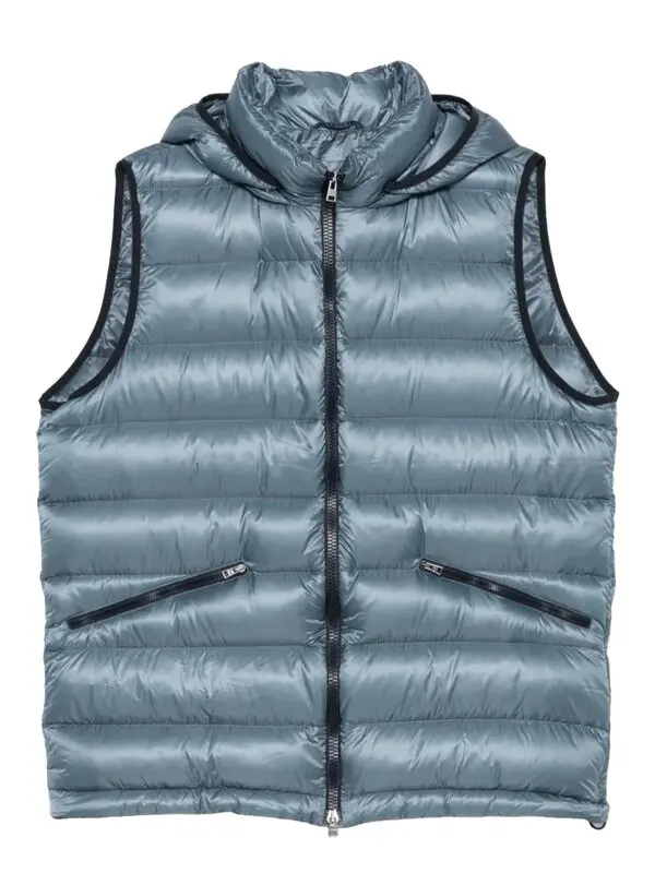 Herno Hooded Padded Gilet - Blue