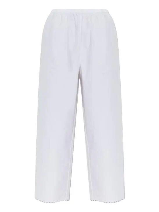 RÓHE Scallop Trim Wide-leg Pants - White