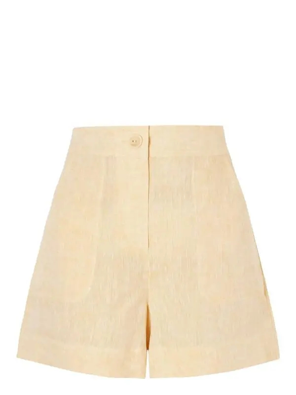 ERES Linen High-waisted Relaxed Fit Shorts - Nude