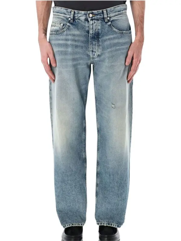 ICON DENIM LOS ANGELES Wide-leg Jeans With Distressed Finish - Gray