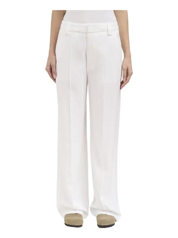 DONDUP Tailored Wide Leg Trousers With Belt Loops - White