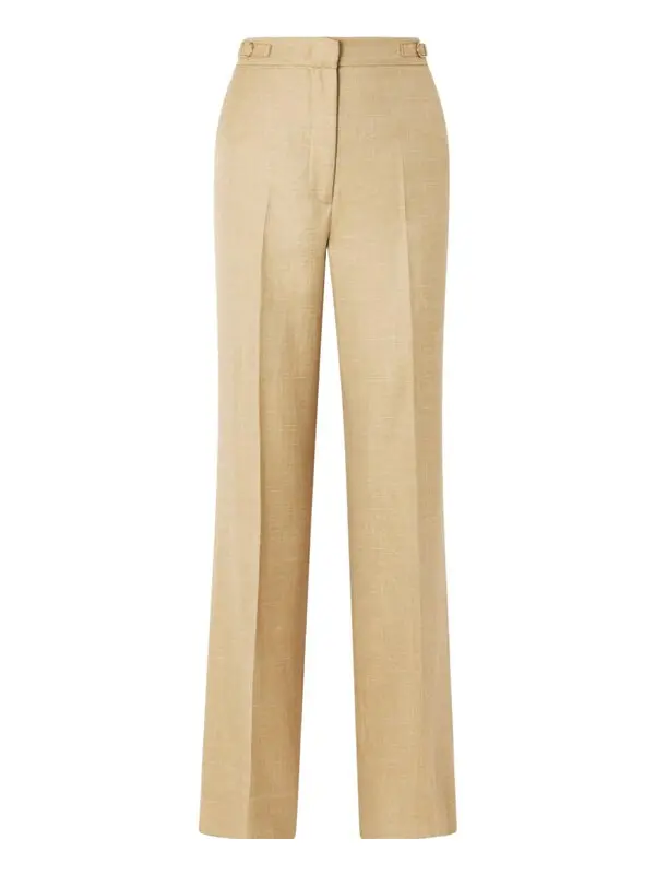Gabriela Hearst Buckle-detail Pleated Trousers - Sand-colored