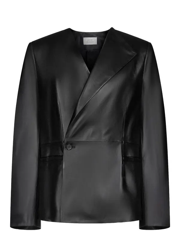 Loulou De Saison Paoli Leather Blazer - Black
