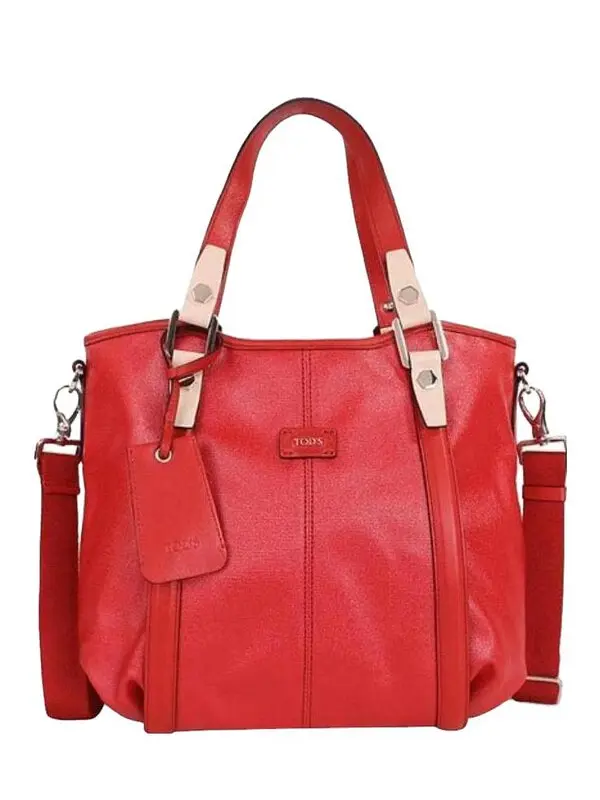 TOD'S Double Handle And Shoulder Bag - Red