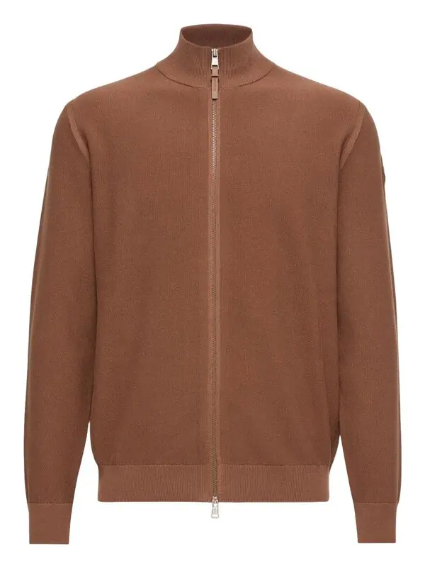 Moncler Cotton Zip-up Cardigan - Light Brown