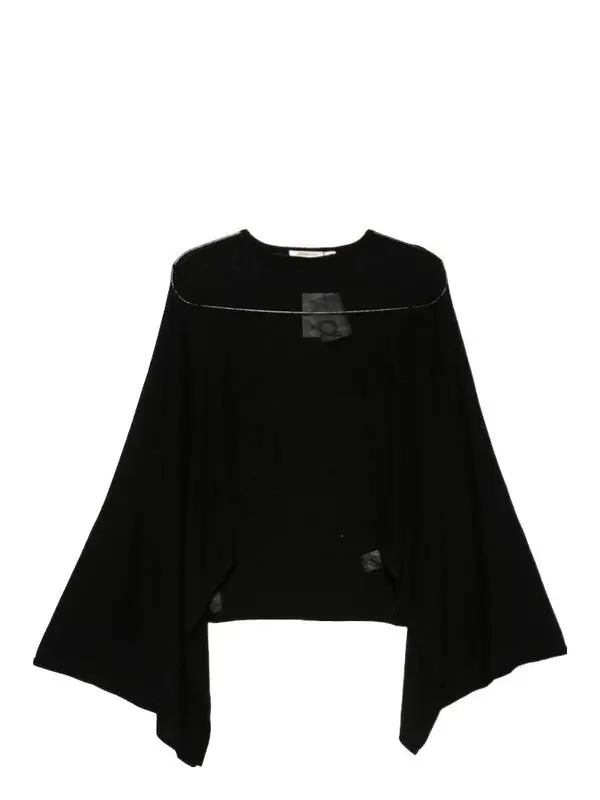 Paloma Wool Long Sleeve Sheer Crewneck Top - Black