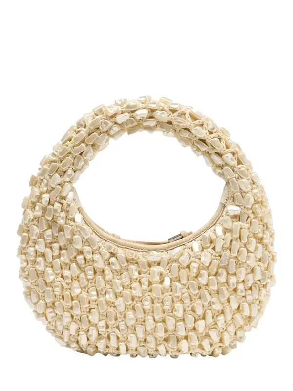 Staud Reef Beaded Clutch Bag - Nude