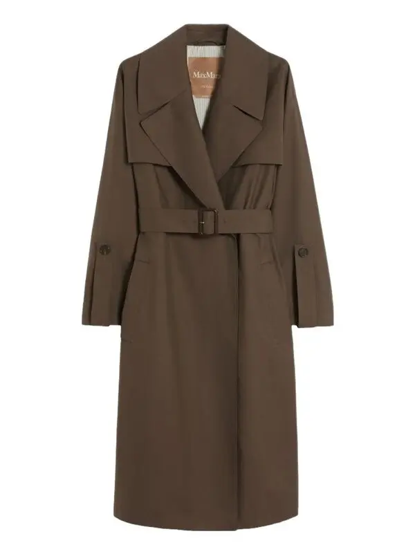 Max Mara Belted Cotton Jacket - Chocolate-colored