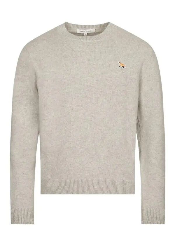 Maison Kitsuné Fox Patch Knitted Jumper - Nude