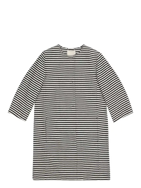 Max Mara Striped Detail Coat - Black