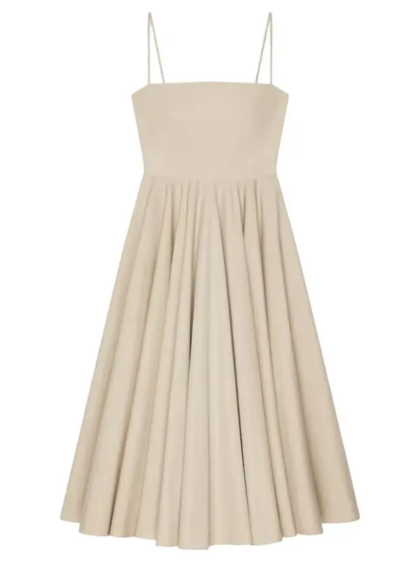 Givenchy Pleated A-line Midi Dress - Beige