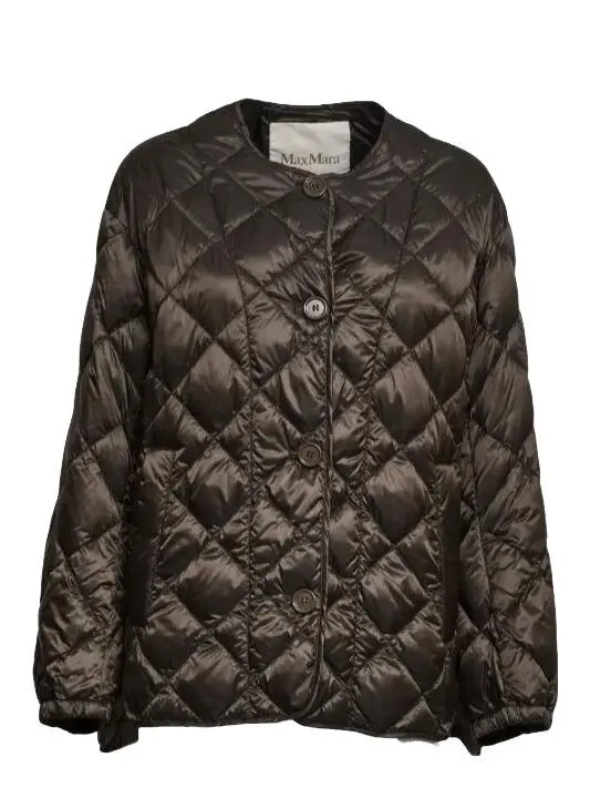 Max Mara Quilted Button Jacket - Black