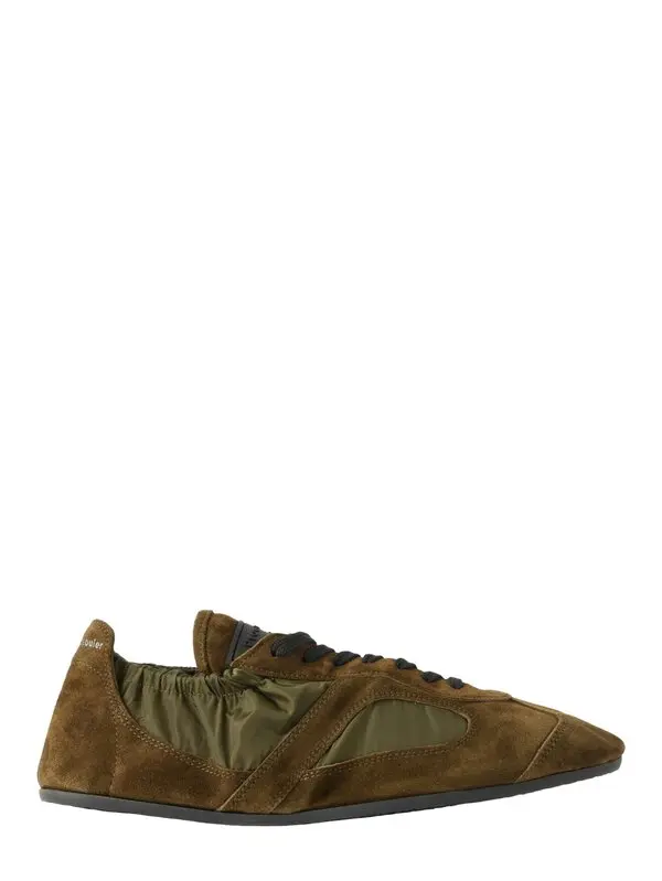 Proenza Schouler Suede And Shell Low-top Sneakers - Military Green