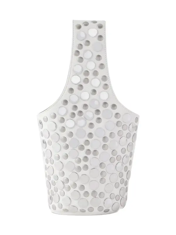 Khaite Livia Studded Leather Bucket Bag - White