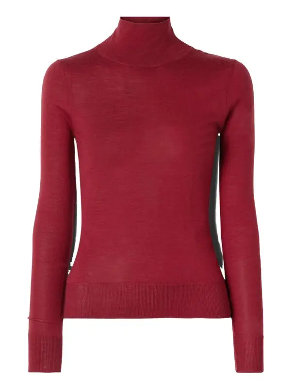 Carolina Herrera Wool Blend Turtleneck Sweater - Brick Red