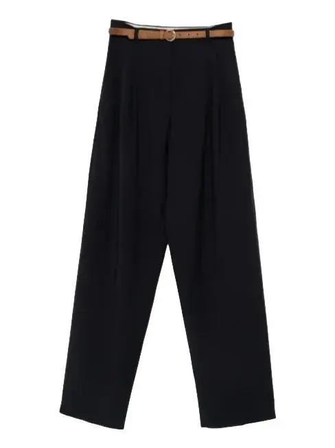 Max Mara Bacio Belted Pleated Trousers - Black