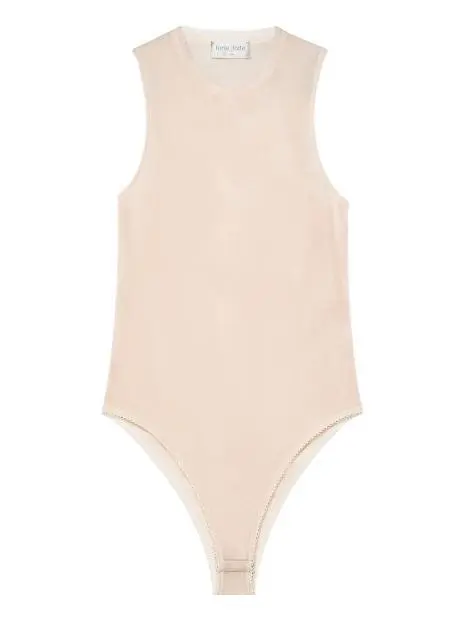 FORTE_FORTE Sleeveless Tulle Bodysuit - Nude