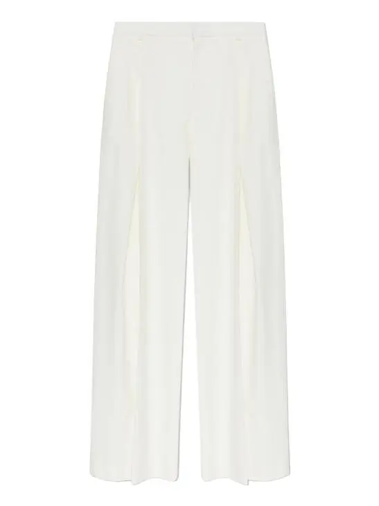 Casablanca Pleated Wide-leg Pants - White