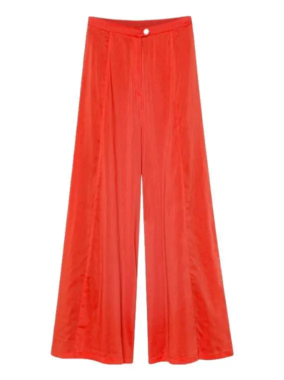 FORTE_FORTE Flared Button Trousers - Rouge